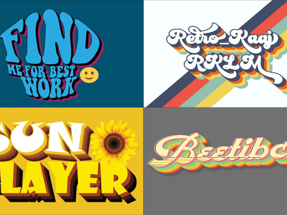 Custom hand lettering, typography font logo, retro script, hand-drawn ...