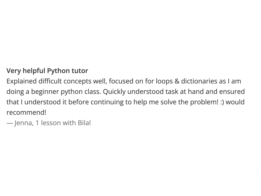 A great Python tutoring lesson. | Upwork
