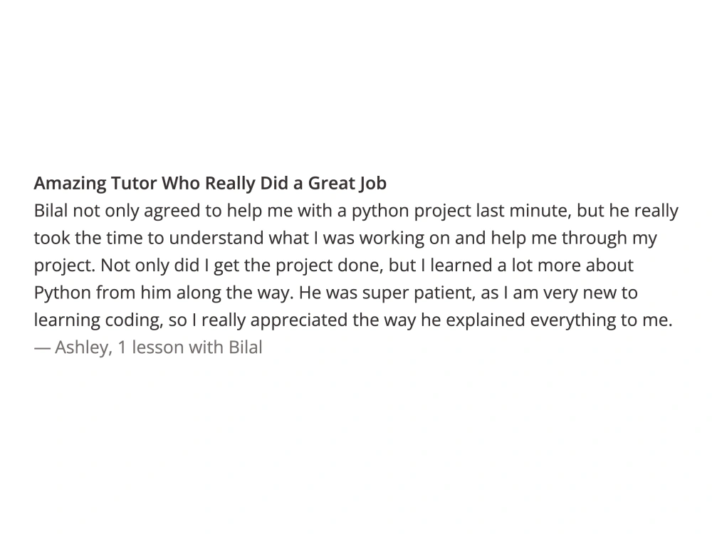 A great Python tutoring lesson. | Upwork