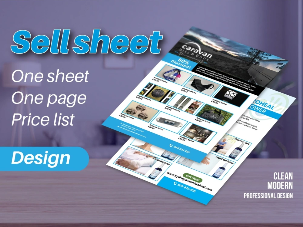 Professional product sell sheet or one sheet design. | Upwork