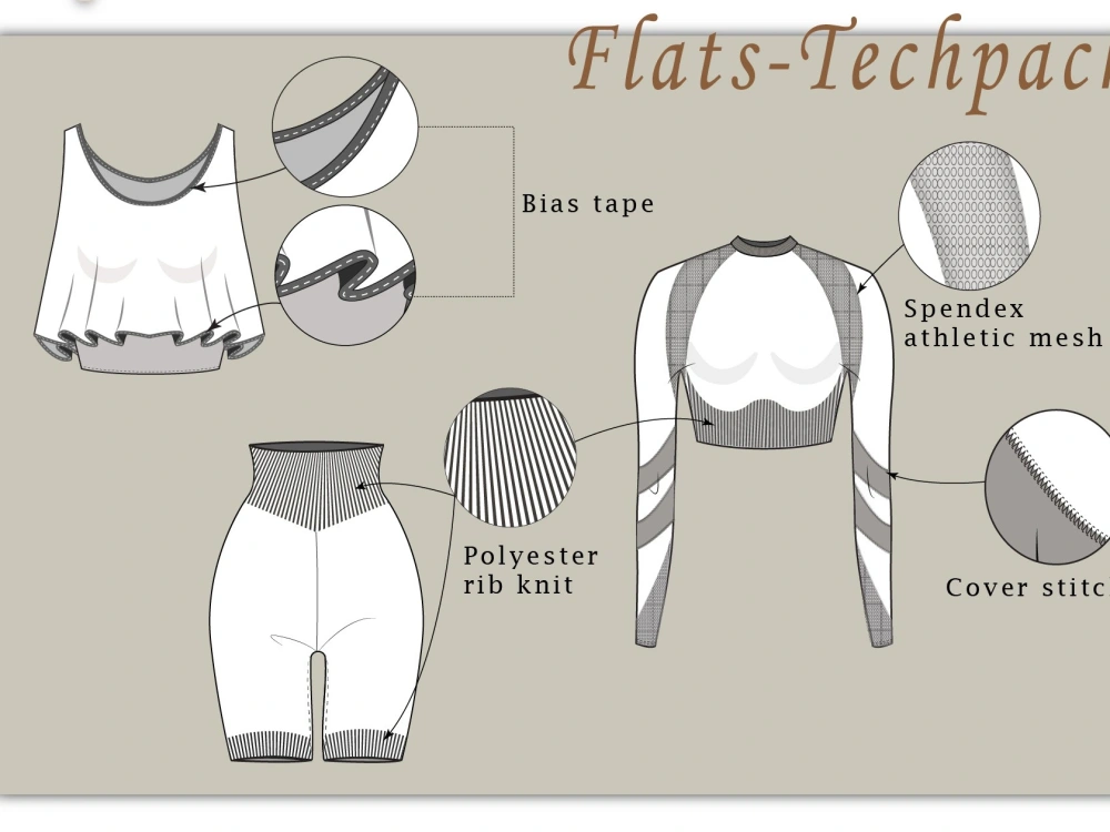 A Professional Tech Pack For Your women's Activewear Design | Upwork