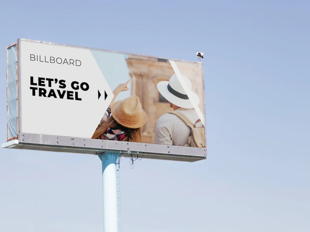 Modern billboards, Yards, banners, and roll-up or pull-up signage ...