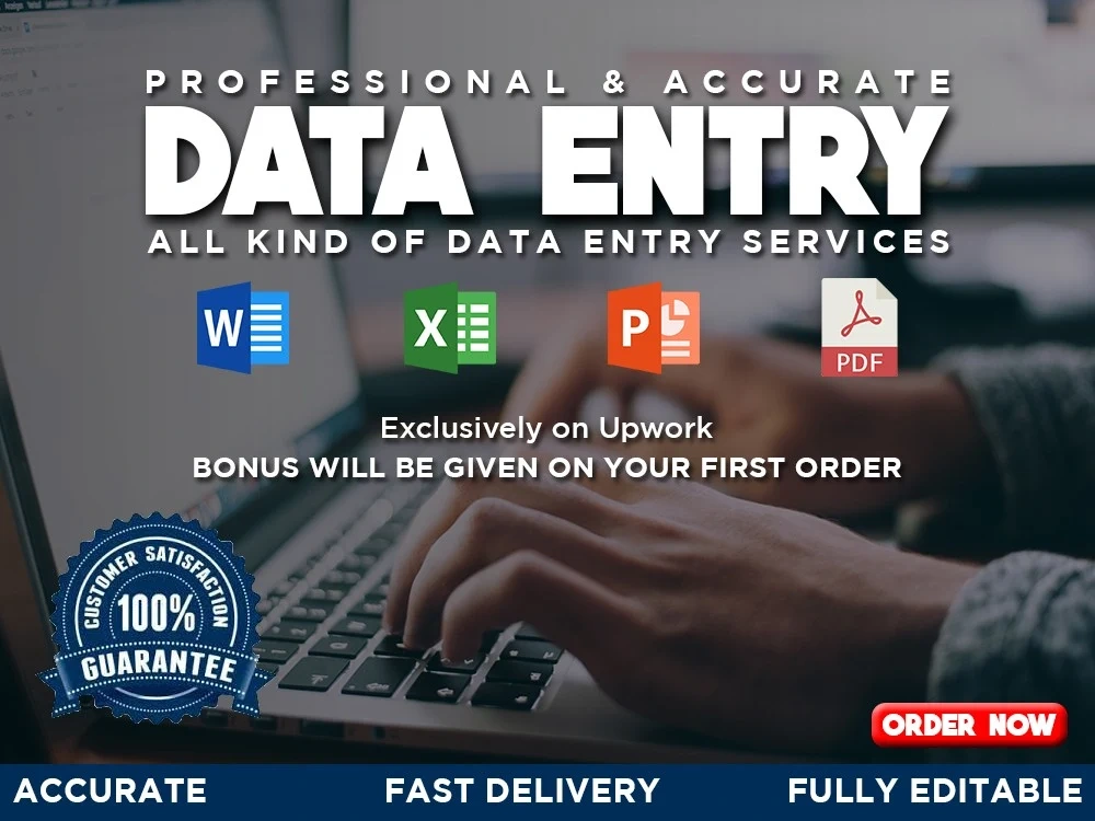 Accurate Data Entry, Manual Typing & PDF/Image to Word/Excel Conversion. | Upwork