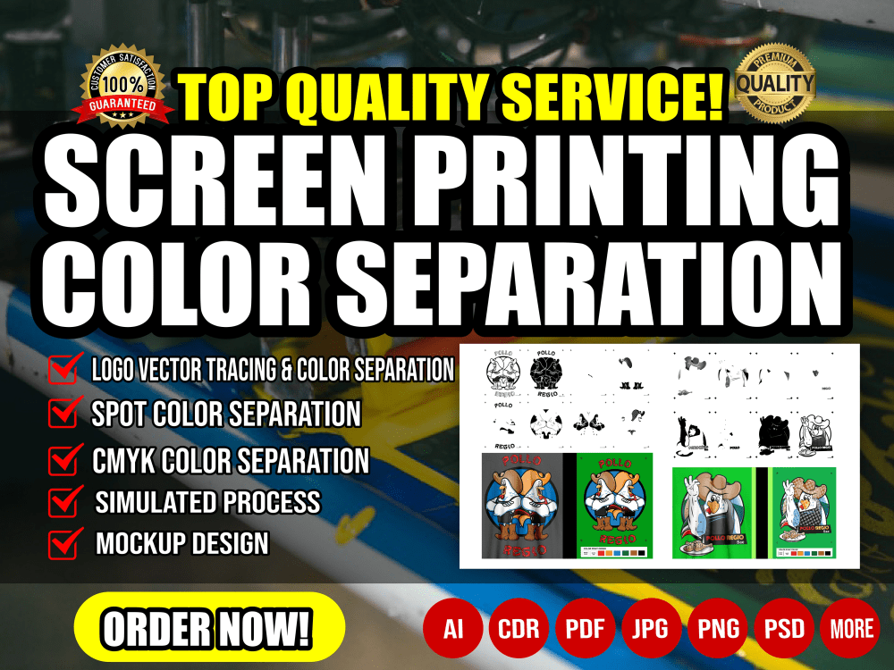 A professional screen printing color separation | Upwork