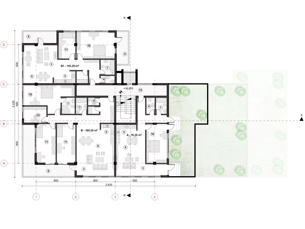 A fantastic Apartment Building Design with 2d Drawings and Renders | Upwork