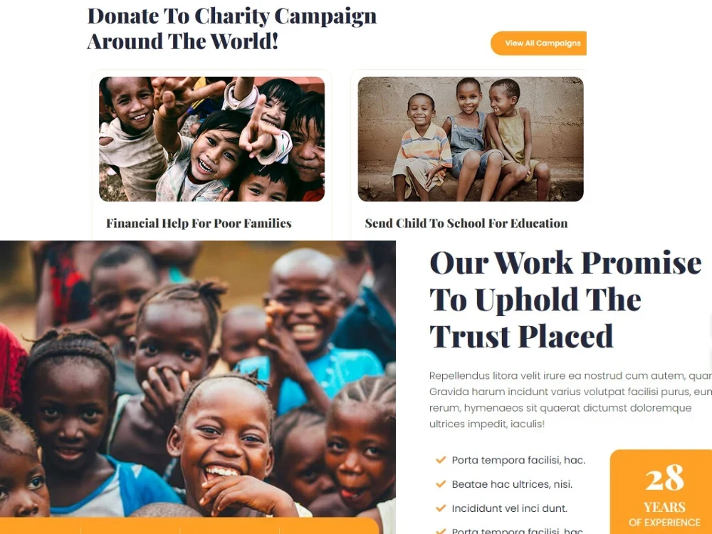 Nonprofit website, charity, church, donation, fundraising website ...
