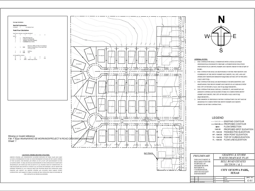 A comprehensive stormwater drainage grading plan with design ...