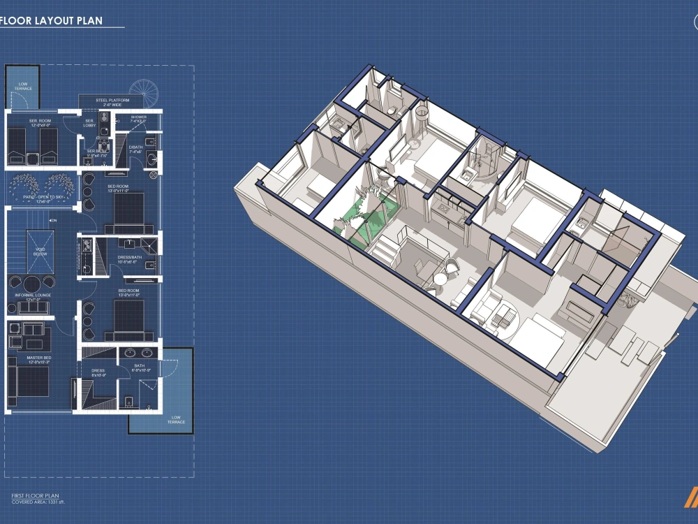 3d Axonometric Floor Plans of your rooms or buildings | Upwork