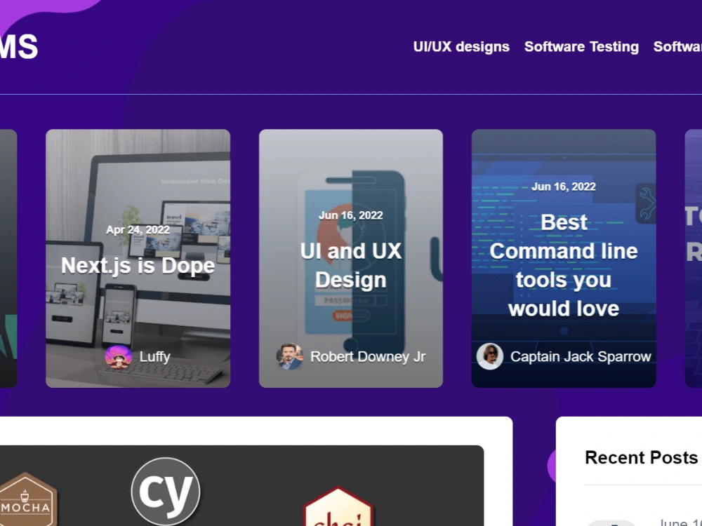 A fantastic blog web app with Next JS and TailwindCSS | Upwork