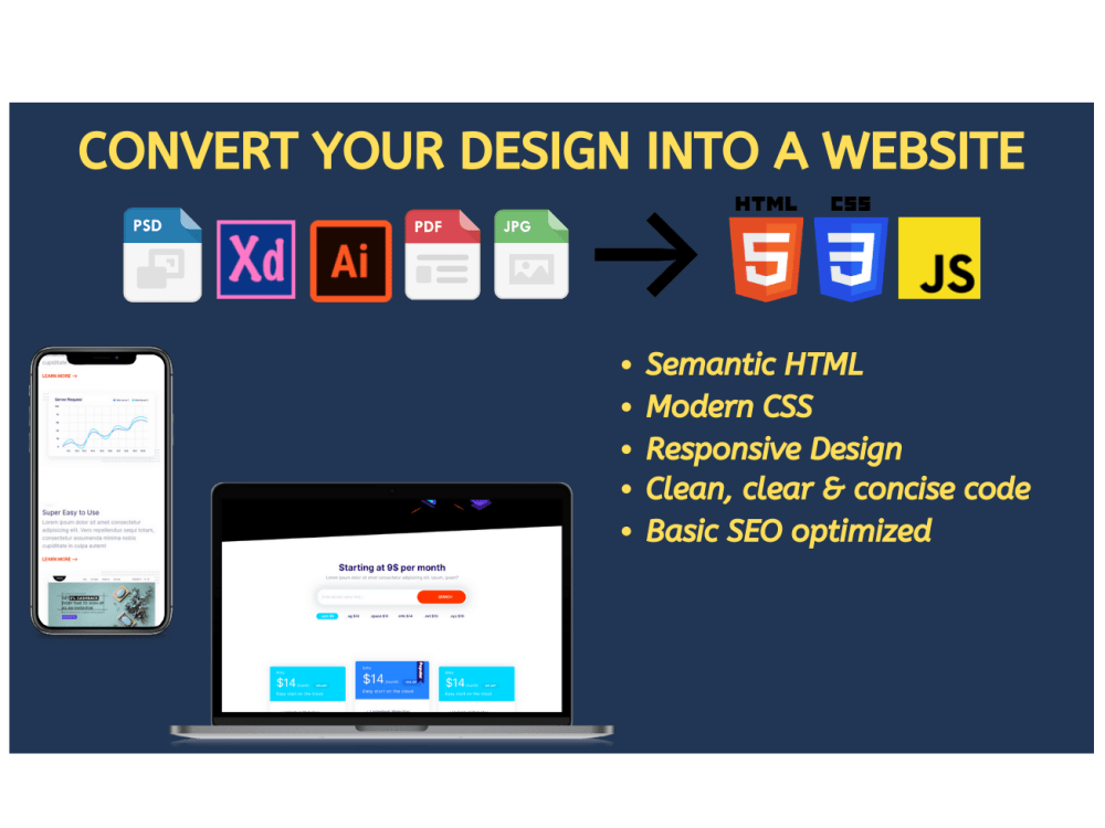 A modern front-end website from your design. | Upwork