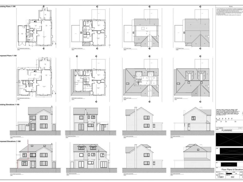 UK planning application drawings for an extension | Upwork