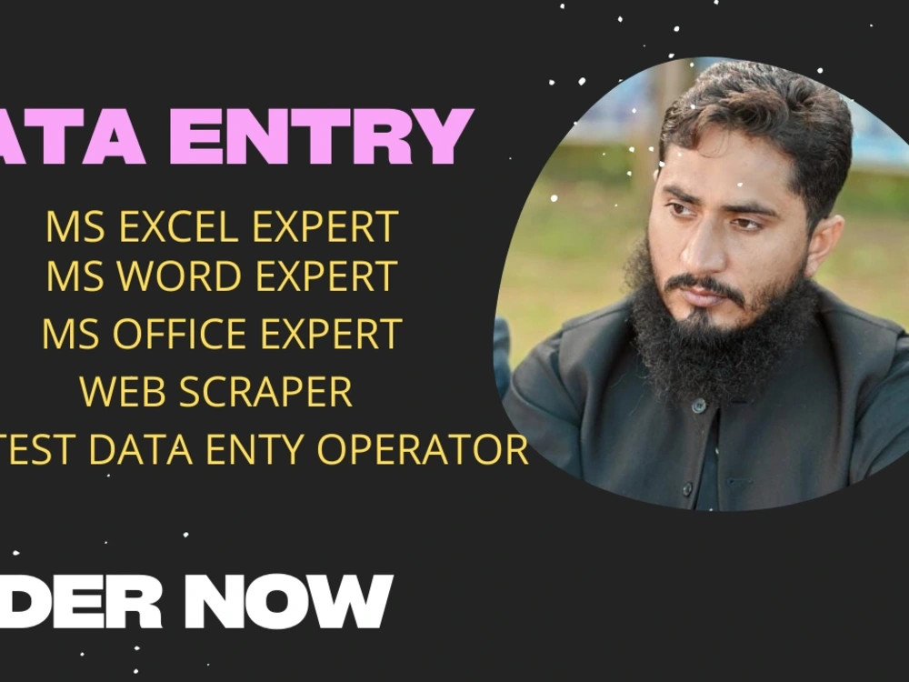 Outstanding data entry, ms office, data scrping, ms excel, work | Upwork