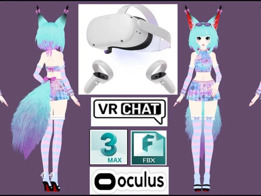 A custom vrchat or vtuber avatar, vrchat avatar for you from scratch ...