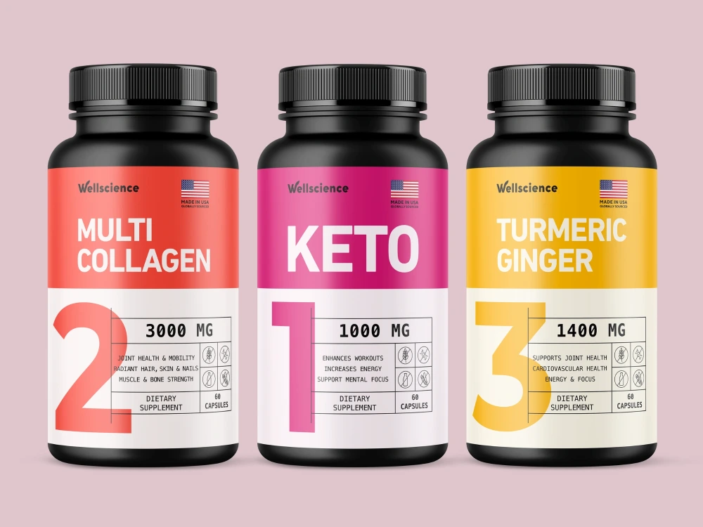 Winning supplement bottle packaging and label design with 3d rendering ...