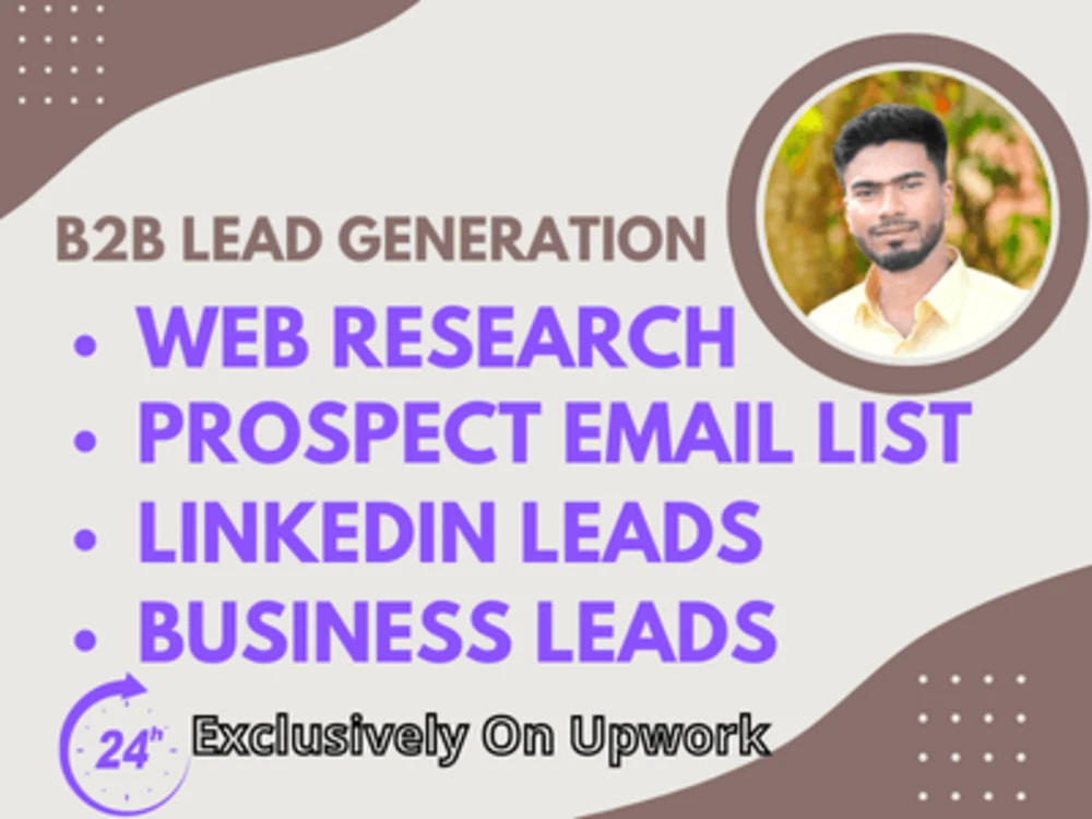B2b lead generation service with 1000 leads | Upwork