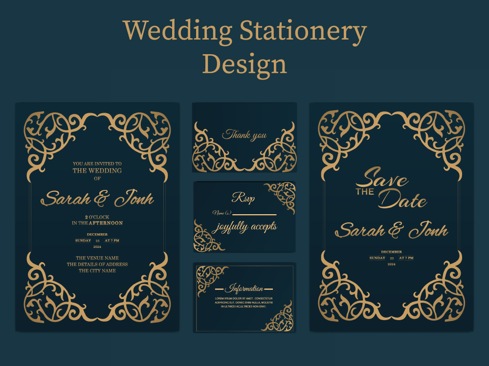 Floral wedding party greetings and save the date invitation card design ...