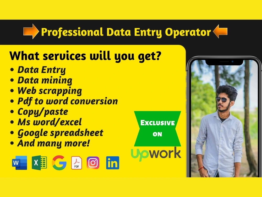 Any types of data entry works,copy paste etc | Upwork