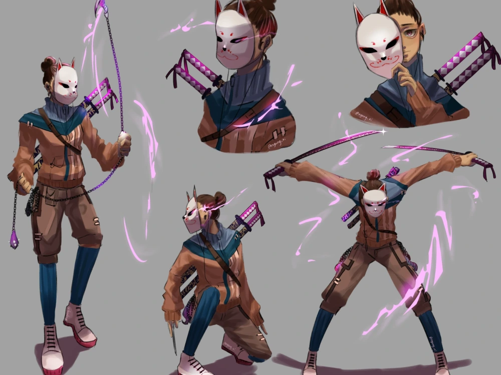 A high-resolution character sheet of your characters. | Upwork