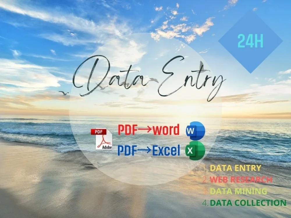 Data Entry, Copy Writing, Manual Typing, PDF to Word and Excel Services ...