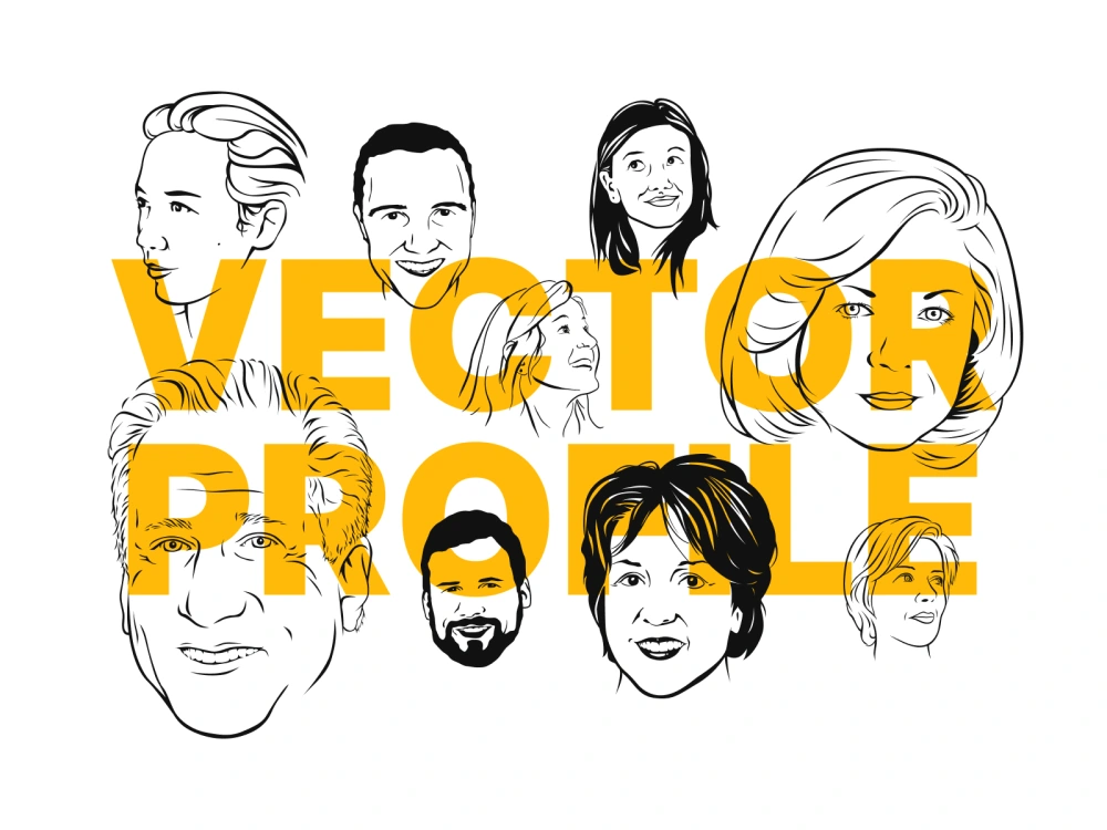 One color vector portrait (head) illustration | Upwork