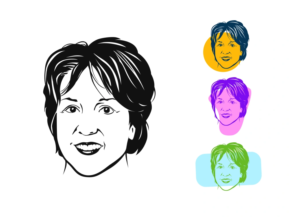 One color vector portrait (head) illustration | Upwork