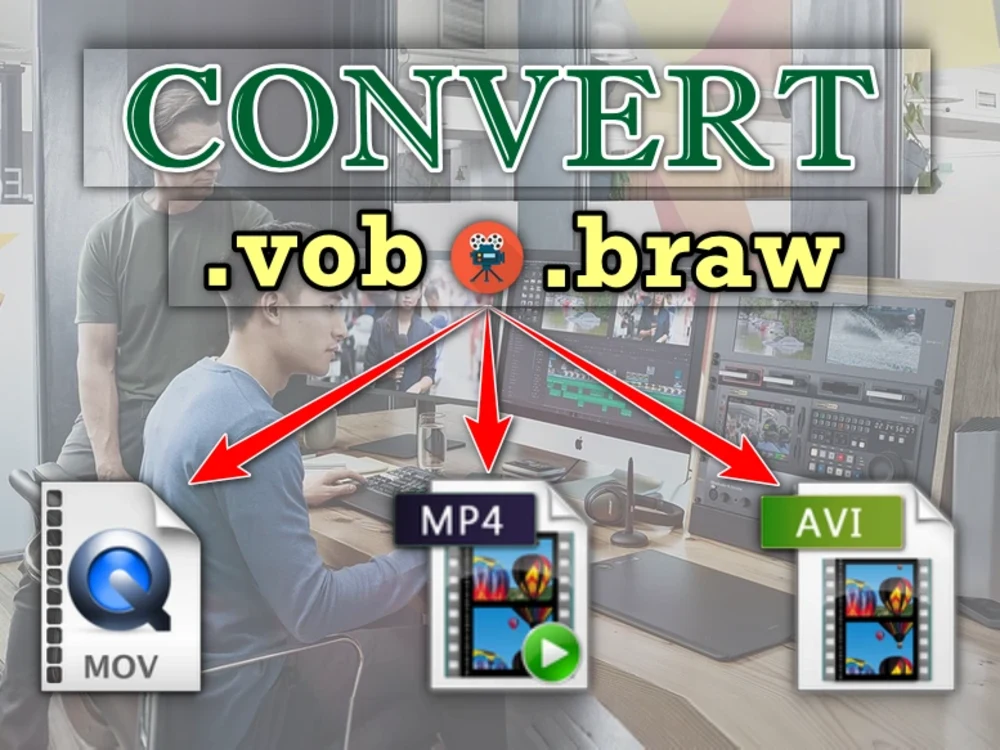 Converted your VOB video or BRAW video files to MP4 format | Upwork