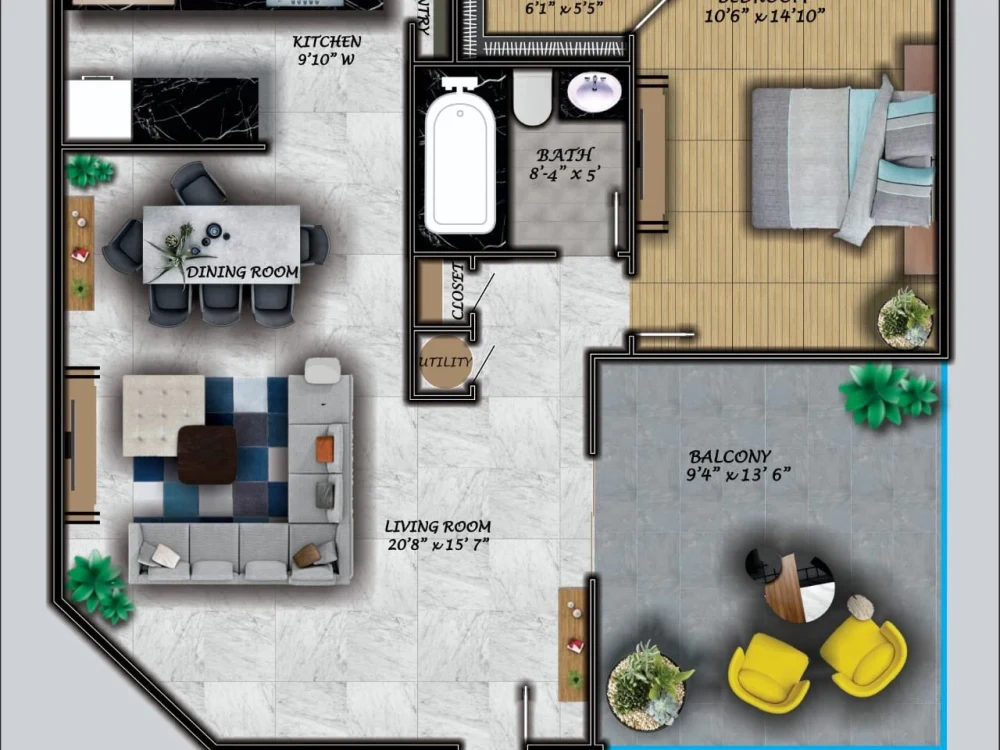 Realistic 3D Floor plan, interior and exterior design | Upwork