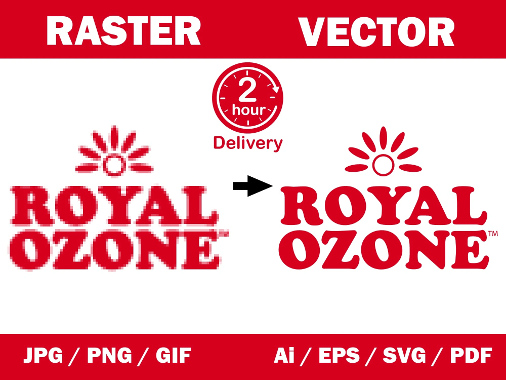 Vector tracing, Ai, SVG, EPS and Recreated logo in vector format in 2 ...