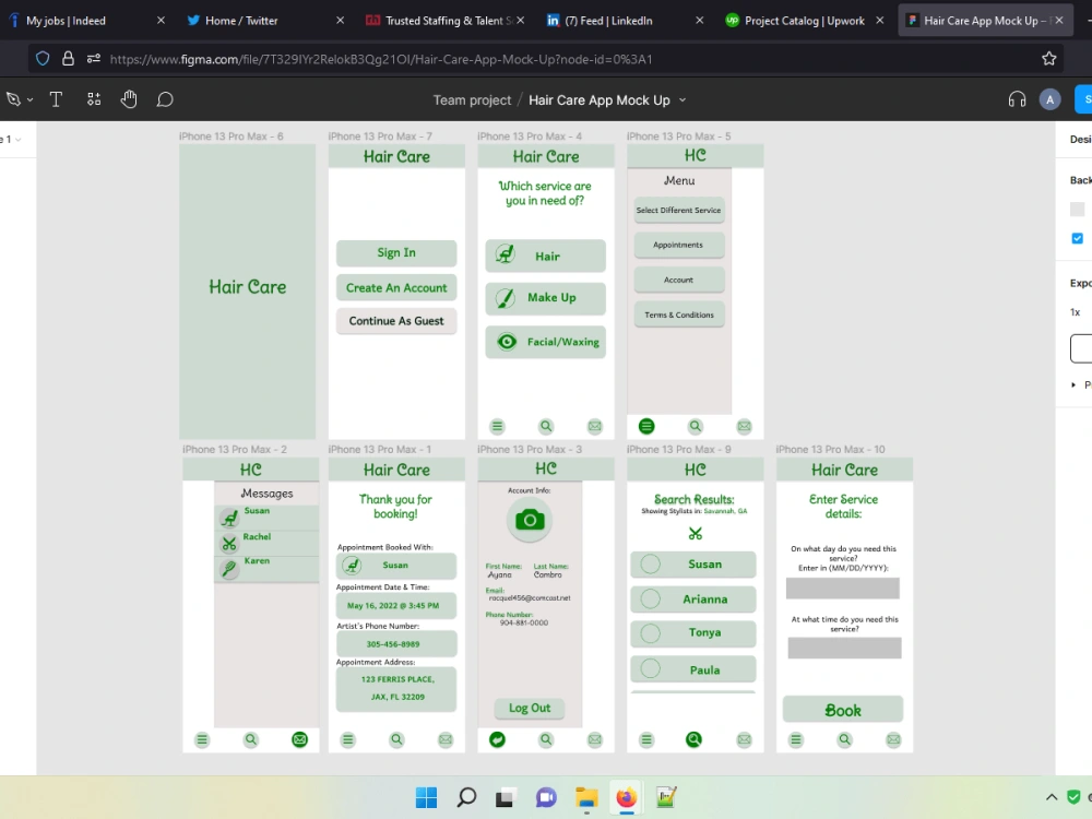 A high fidelity mobile app | Upwork
