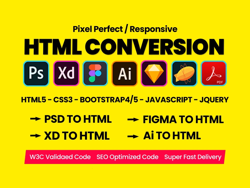 Pixel-perfect PSD to HTML or FIGMA to HTML conversion. | Upwork
