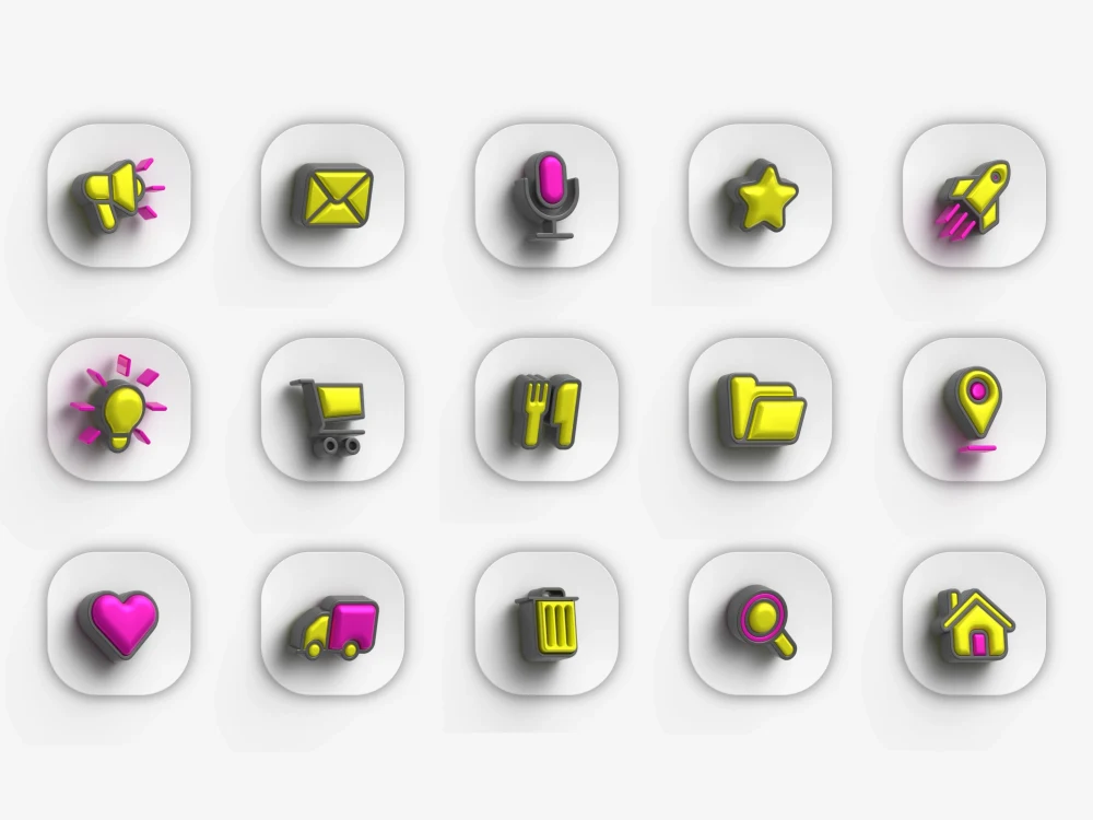 Unique 3d vector icons created for your website, application or game ...