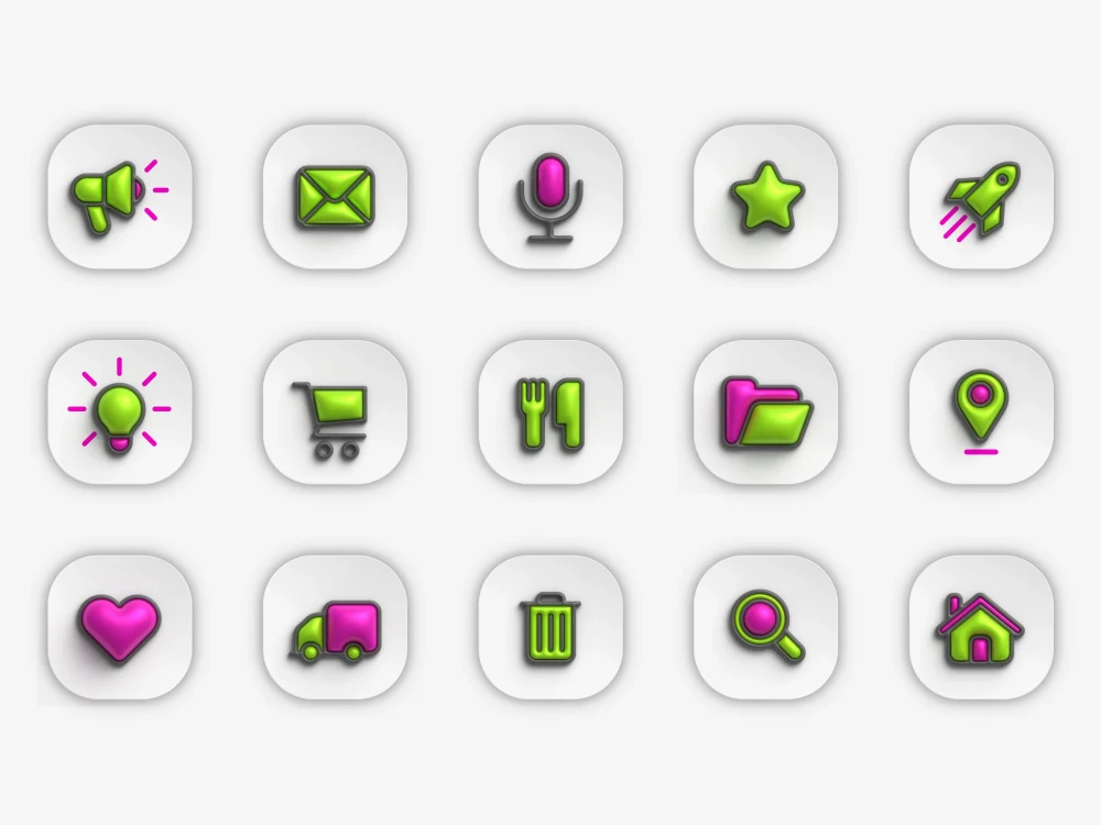 Unique 3d vector icons created for your website, application or game ...