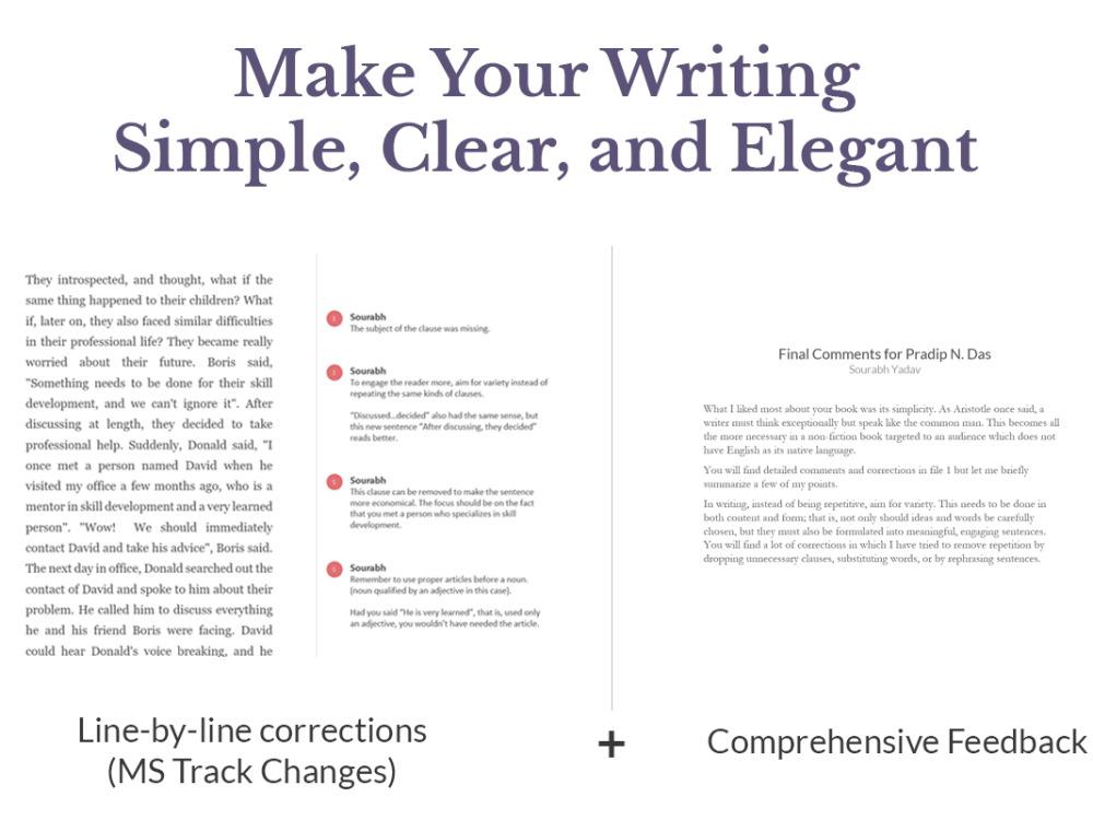 An error-free text with detailed comments and comprehensive feedback ...
