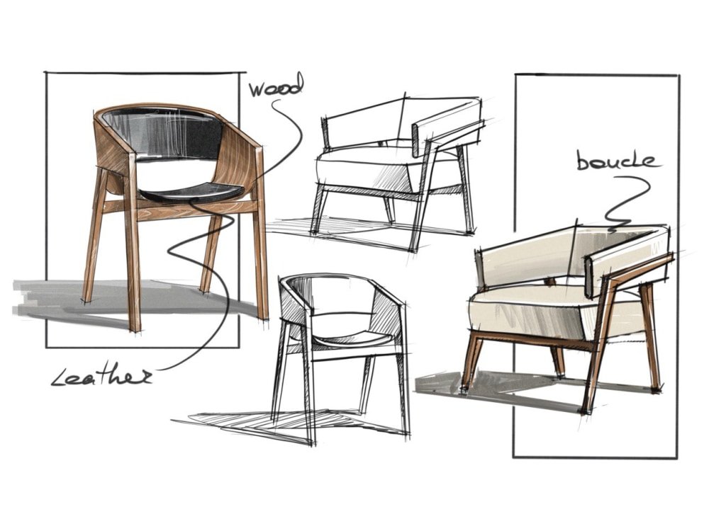 A hand drawn furniture concept sketch, furniture illustration | Upwork