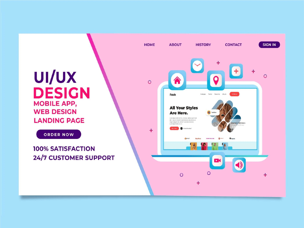 Unique UI UX for a website landing page in adobe xd | Upwork