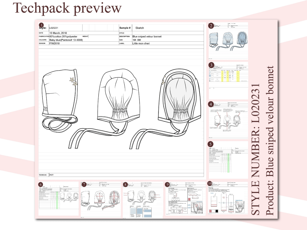A tech pack for apparel and accessories | Upwork