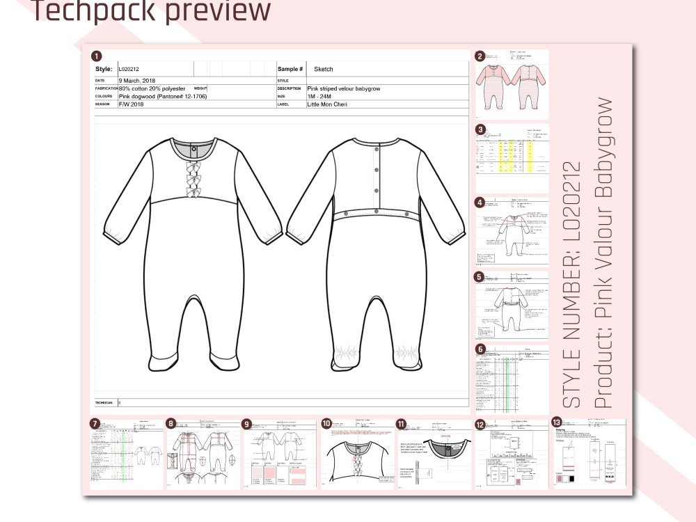 A tech pack for apparel and accessories | Upwork