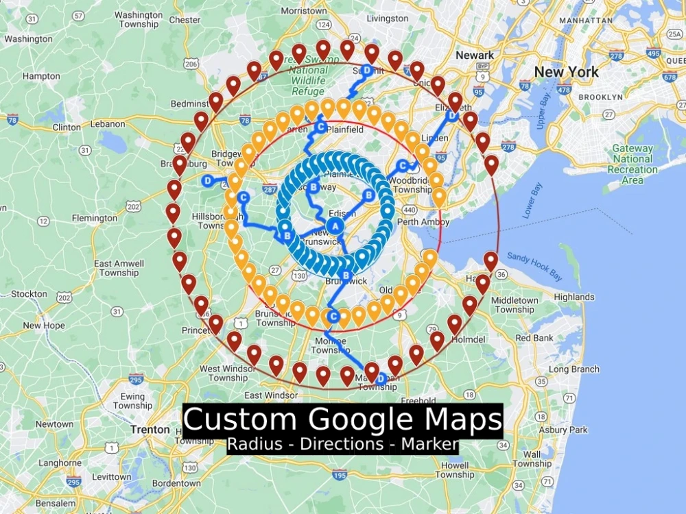 Custom Google Maps, Directions, Markers, Radius | Upwork