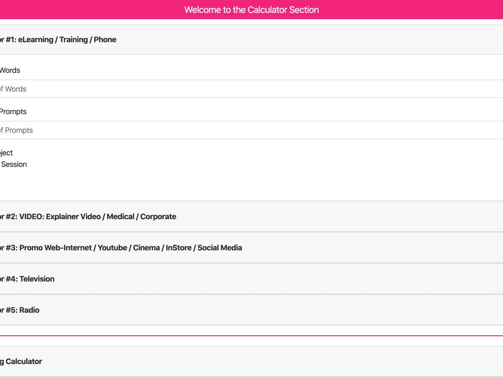 An online calculator for your website | Upwork