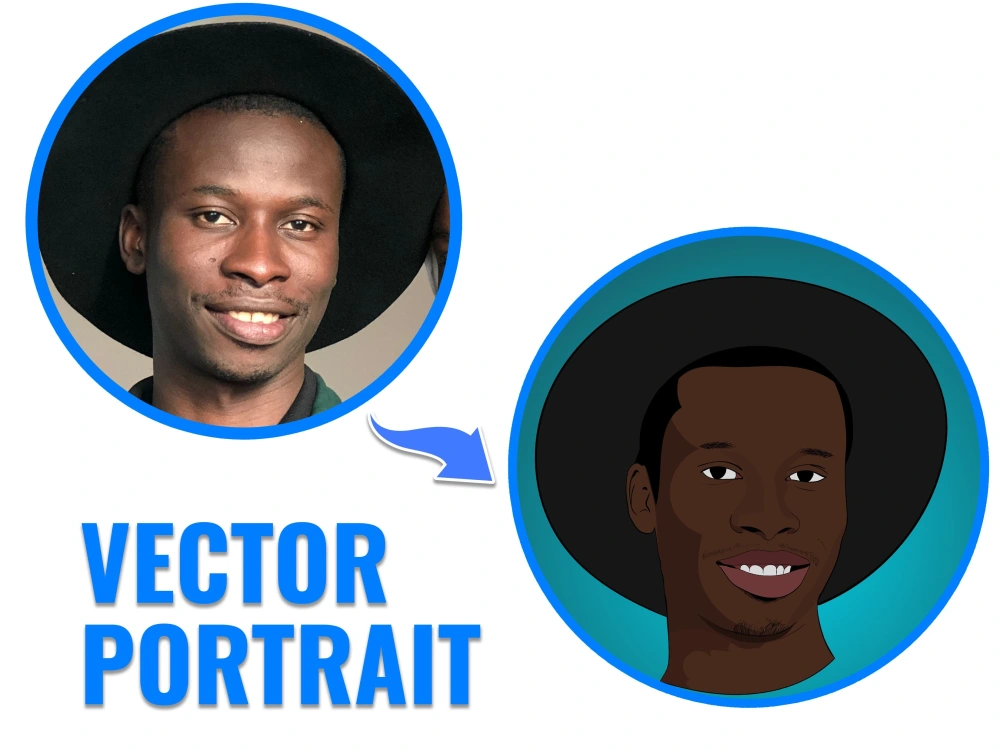 Vector art portrait, avatar, caricature illustration | Upwork