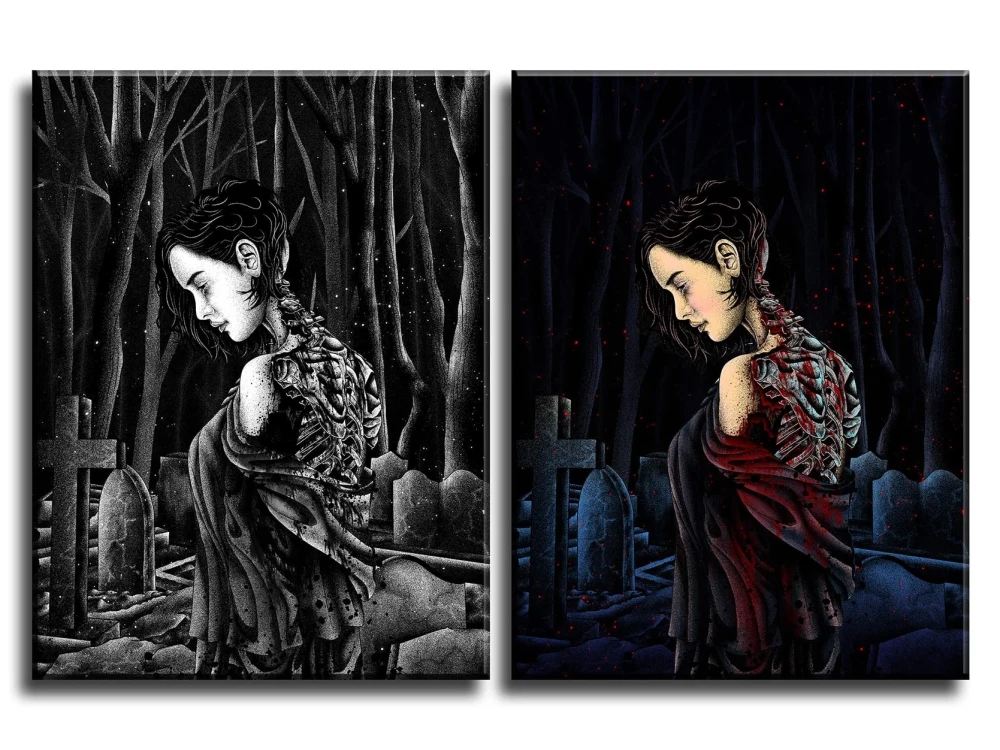 A fantastic original hand drawing arts illustration (dark art style ...