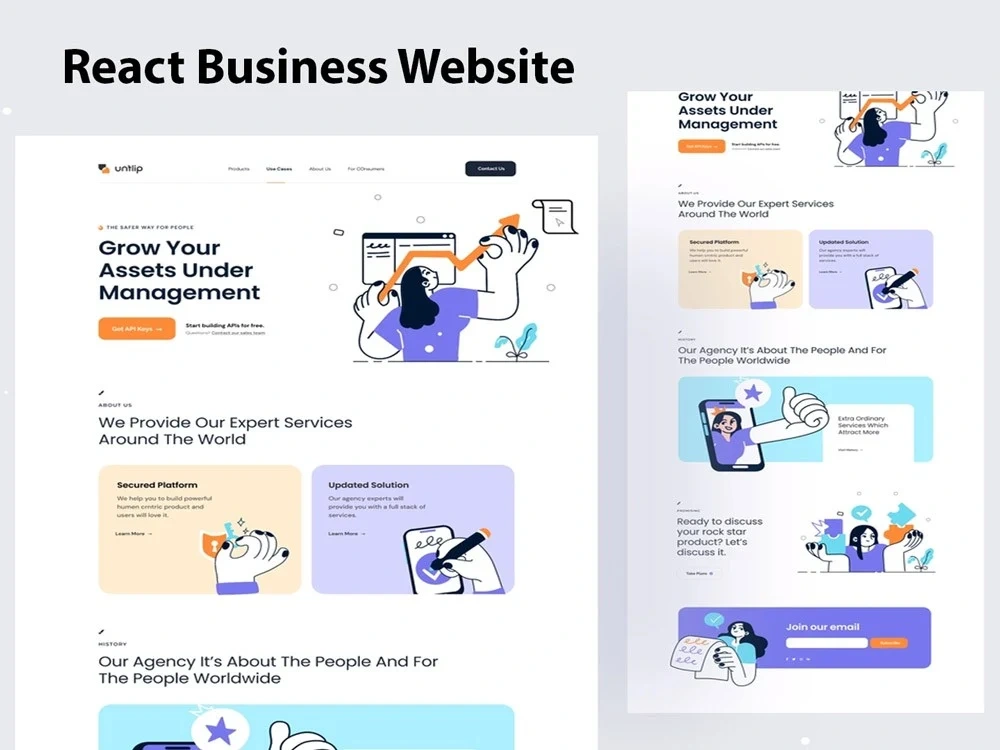 100% responsive React website for your business | Upwork