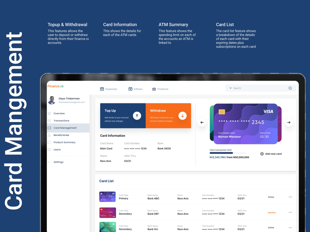 A functional SaaS analytics dashboard | Upwork