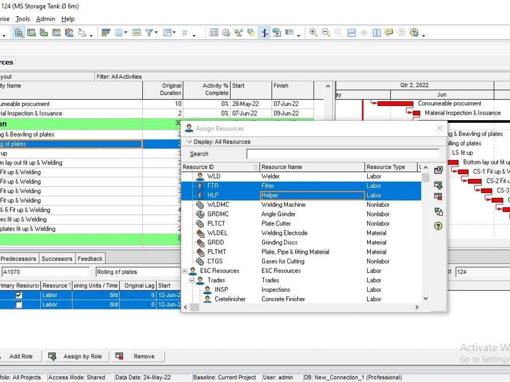 Project's timeline, scheduling & cost estimation for different projects ...