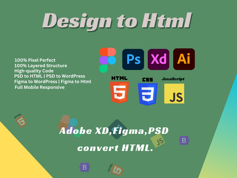 Your Design(Figma, Xd, Psd,...) to Responsive Html | Upwork