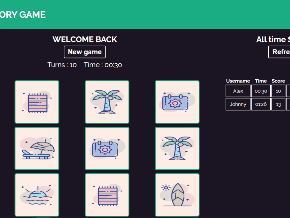 A fantastic memory game with MERN stack development | Upwork