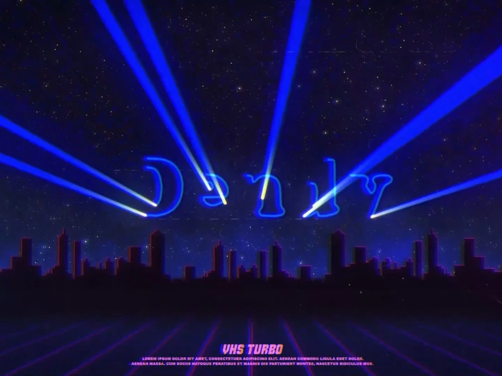 A nostalgic 80s retro logo animation intro with neon text and vhs | Upwork