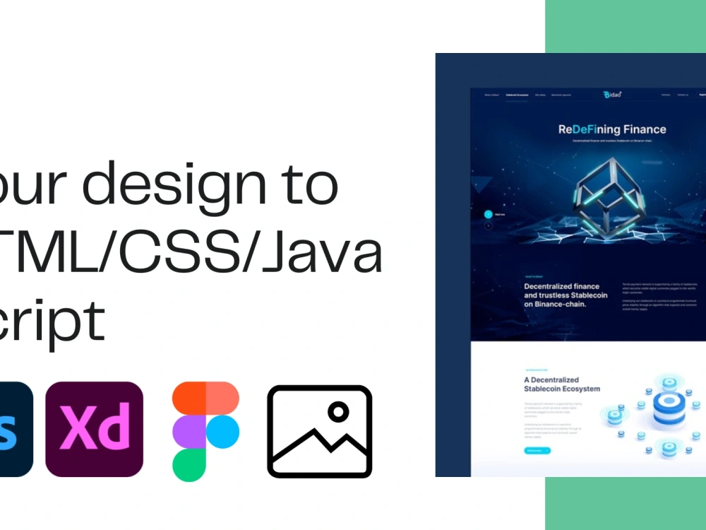 Any design converted to HTML/CSS/JavaScript | Upwork