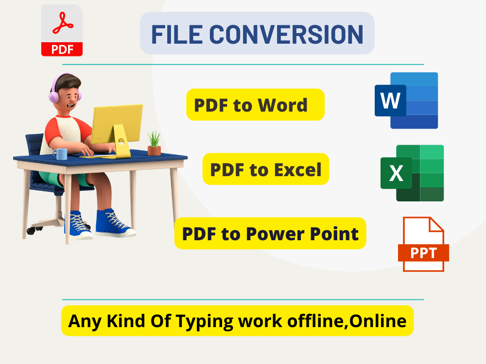 A Data Entry Specialist,Convert PDF to Word Format and Excel Format ...