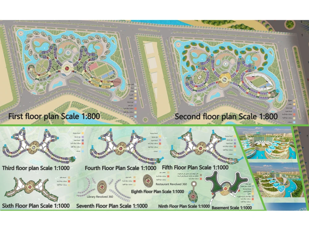 An architectural project 3d models, 2d drawings and realistic render ...